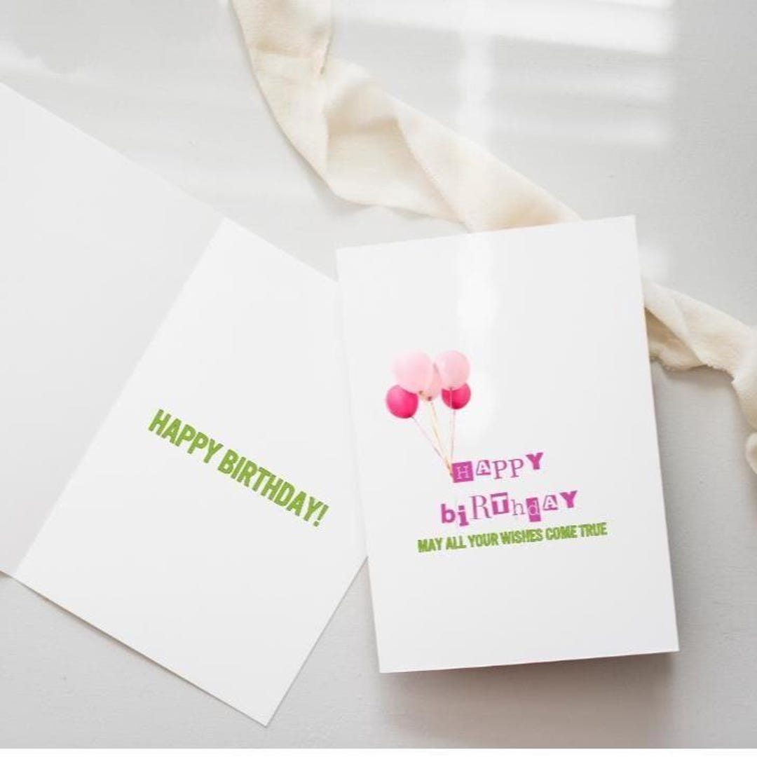 Printable Birthday Card & Envelope Set - 4.5 X 6.25 Inches | Instant ...