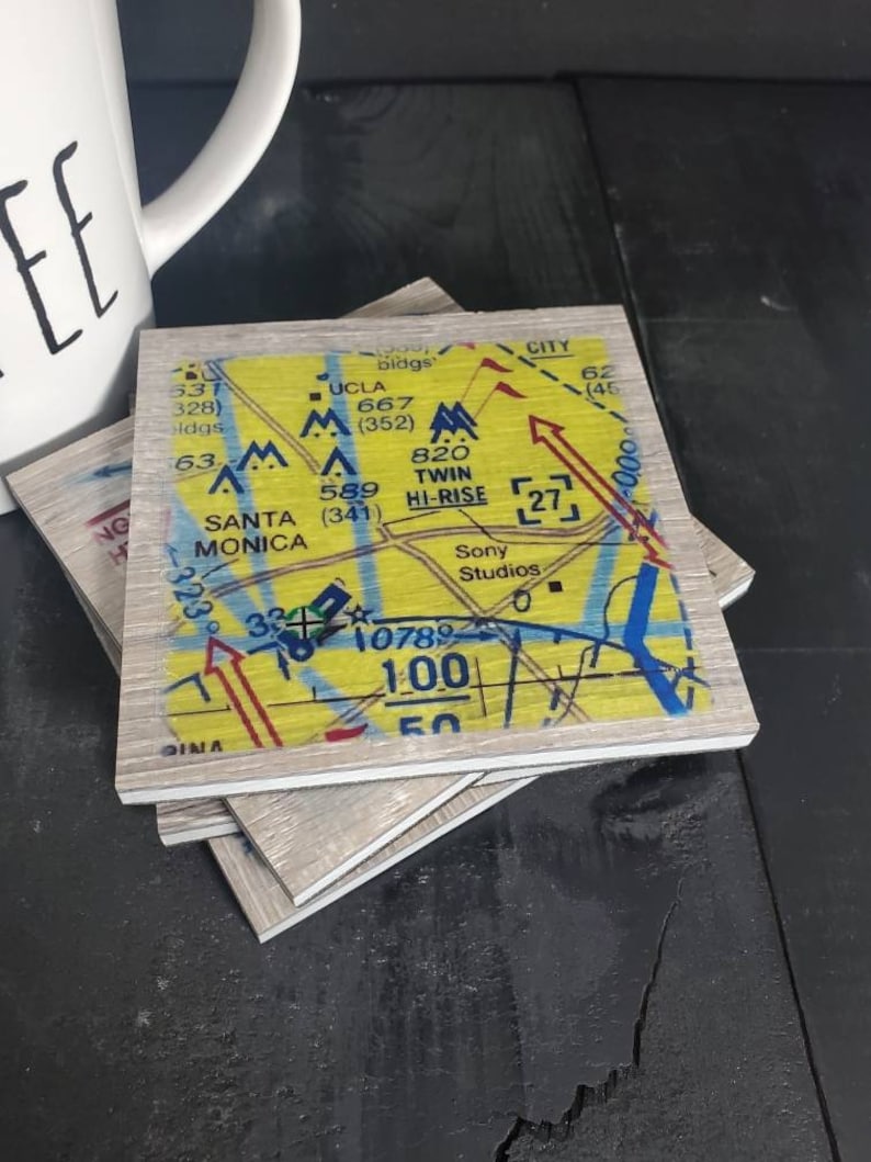 LAX Los Angeles California Charts Aviation Chart Coasters VFR Charts ...