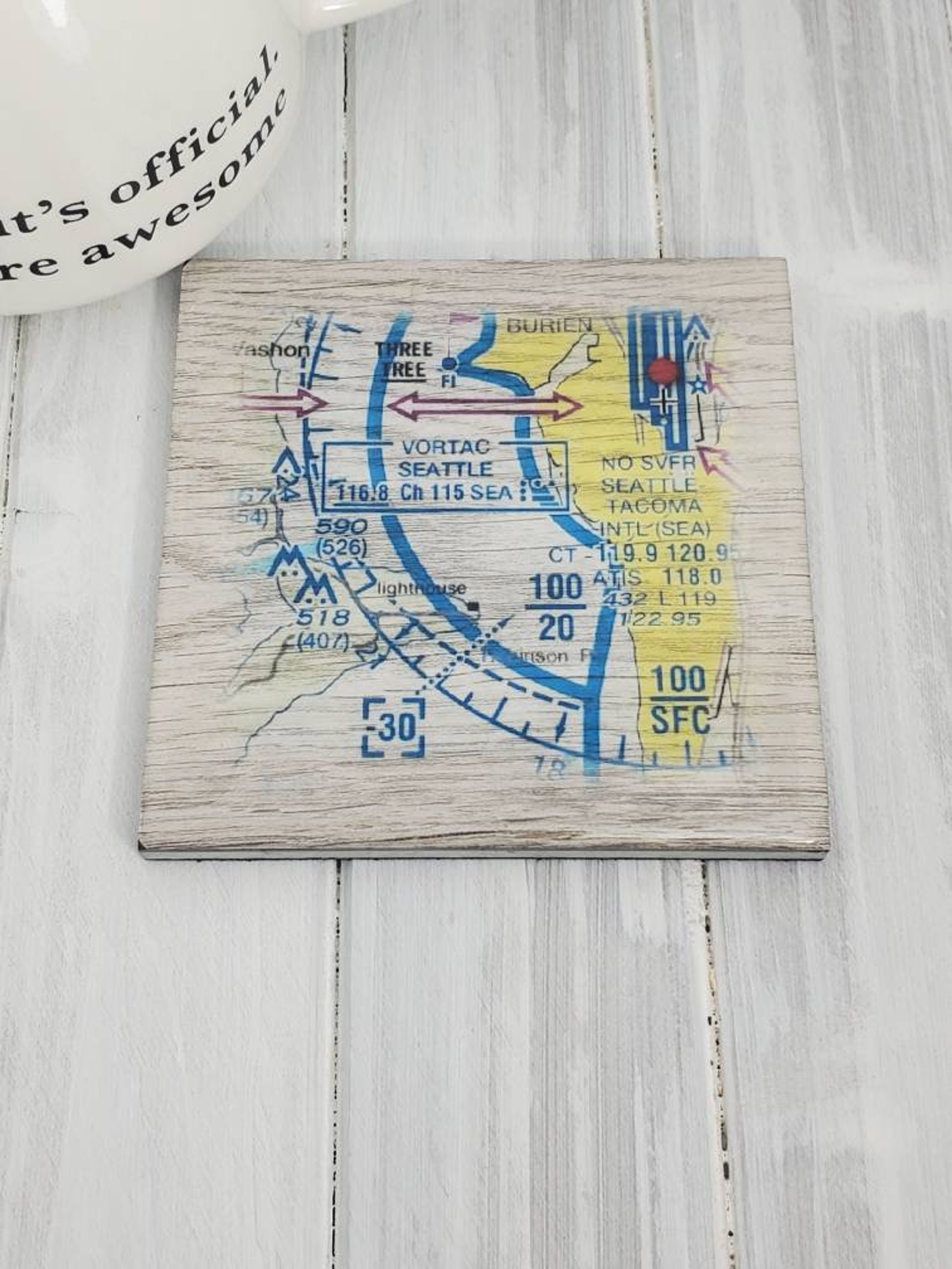 Seattle Sea Aviation Charts Aviation Chart Coasters VFR Charts Coasters ...