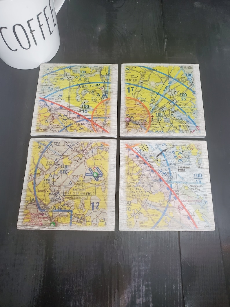 BWI Baltimore VFR Aviation Charts Aviation Chart Coasters VFR Charts ...