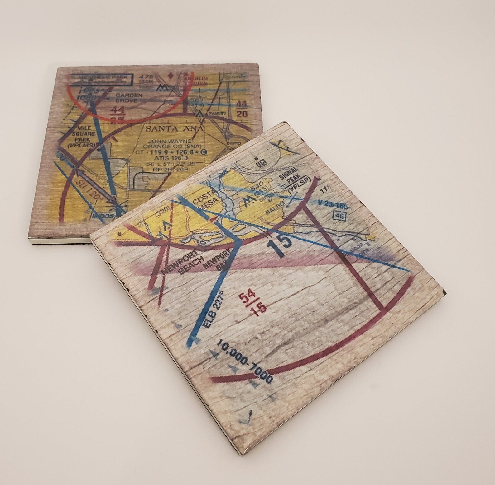 John Wayne Airport Aviation Chart Coasters - Pilot Gift Set - Etsy