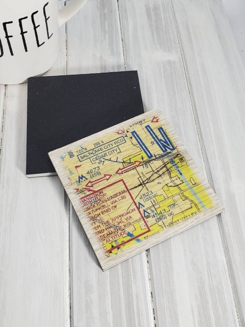 SLC Salt Lake City Aviation Chart Coasters Set of 4 - VFR Charts ...