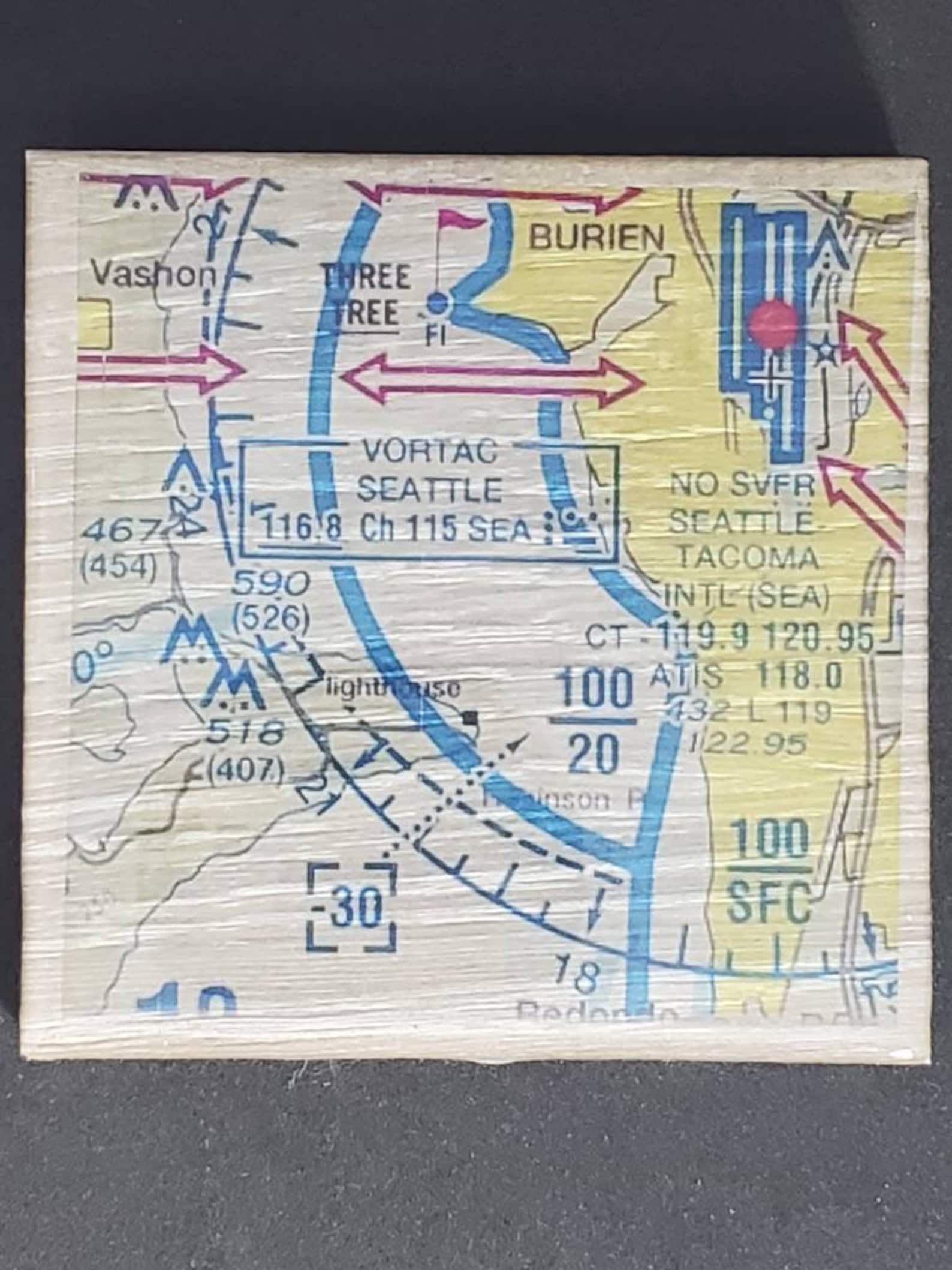 Seattle Sea Aviation Charts Aviation Chart Coasters VFR Charts Coasters ...
