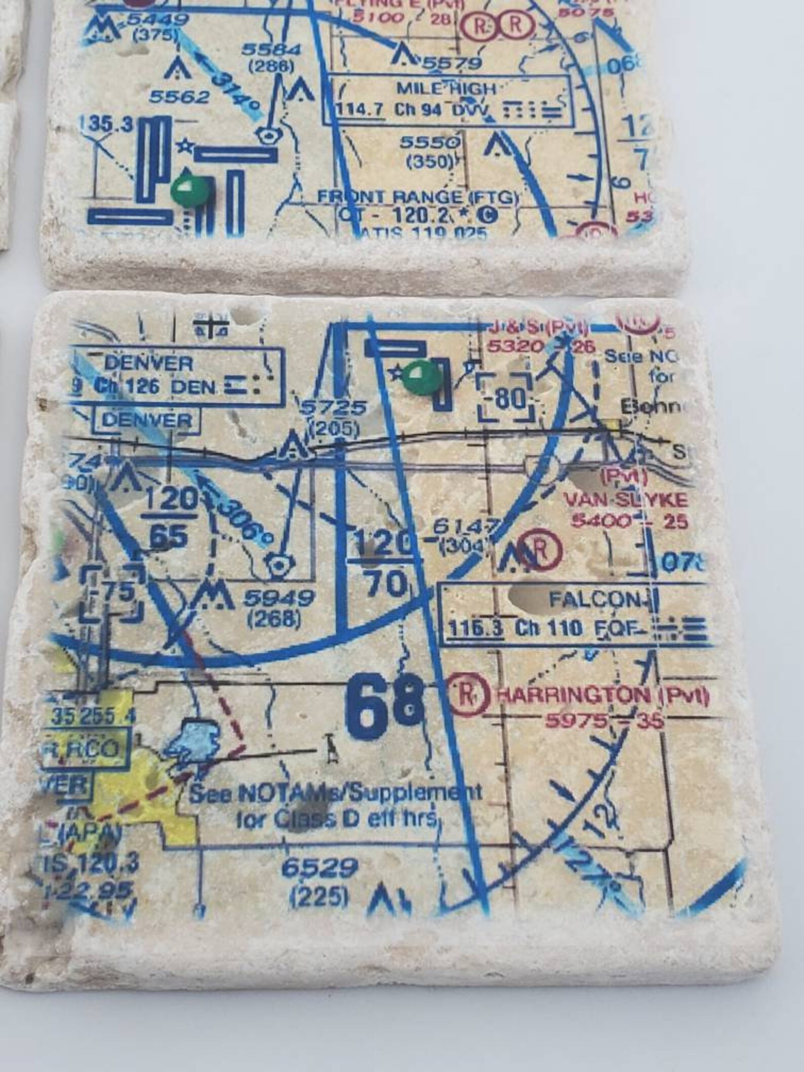 Denver Aviation Chart Coasters – Pilot Gift, Stone Coaster Set - Etsy