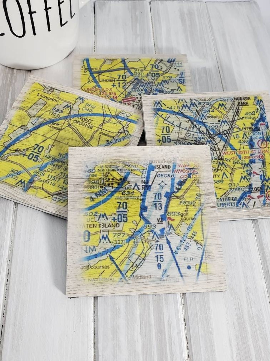 EWR Newark Liberty Aviation Charts Aviation Chart Coasters VFR Charts ...