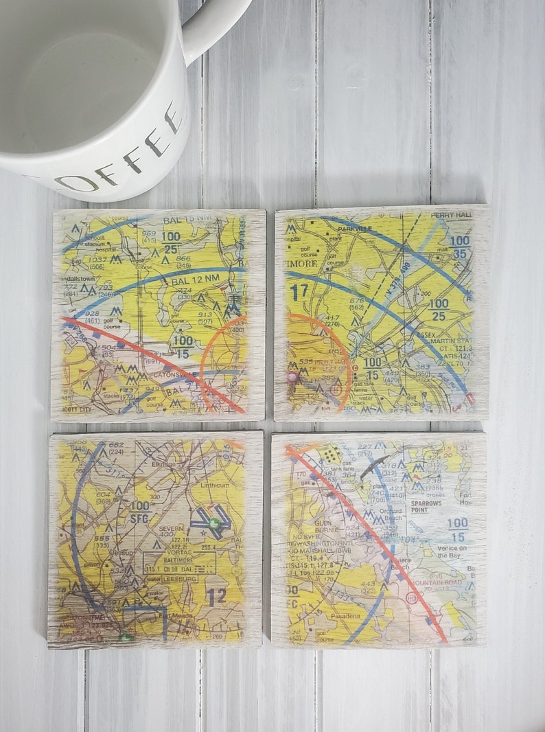 BWI Baltimore VFR Aviation Charts Aviation Chart Coasters VFR Charts ...