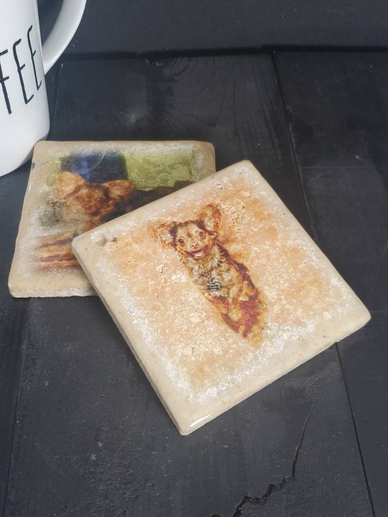 Stone Coasters With Photo Set of 4 Custom Picture Coasters. - Etsy