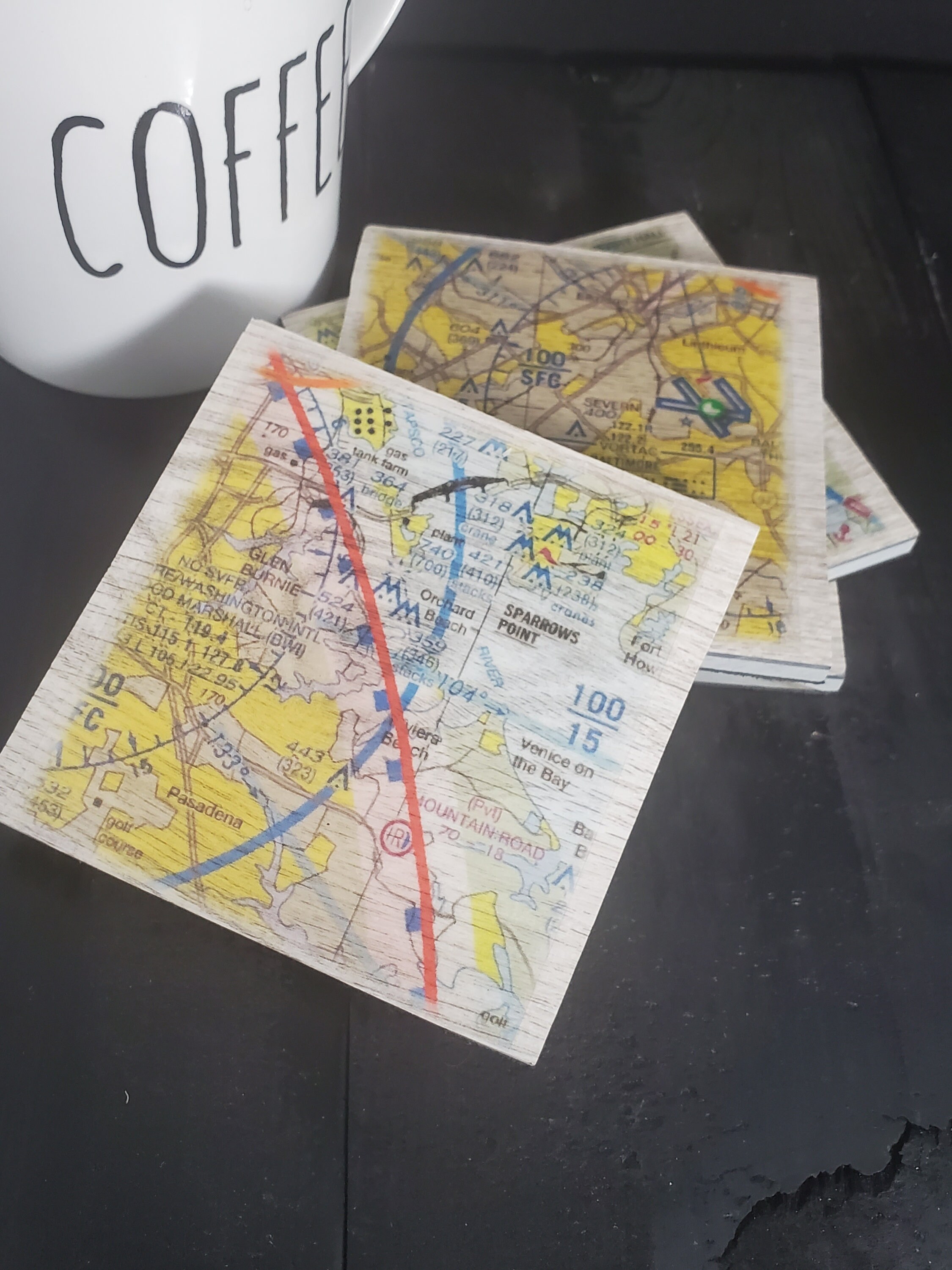 BWI Baltimore VFR Aviation Charts Aviation Chart Coasters VFR - Etsy