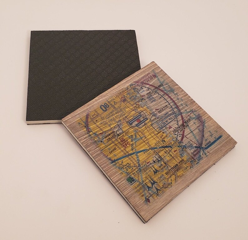 Ft. Lauderdale FLL Aviation Chart Coasters Set of 4 VFR Charts Coasters ...