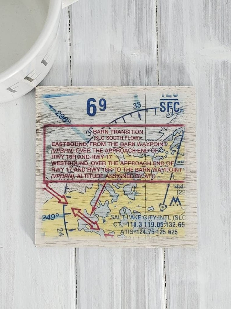SLC Salt Lake City Aviation Chart Coasters Set of 4 - VFR Charts ...