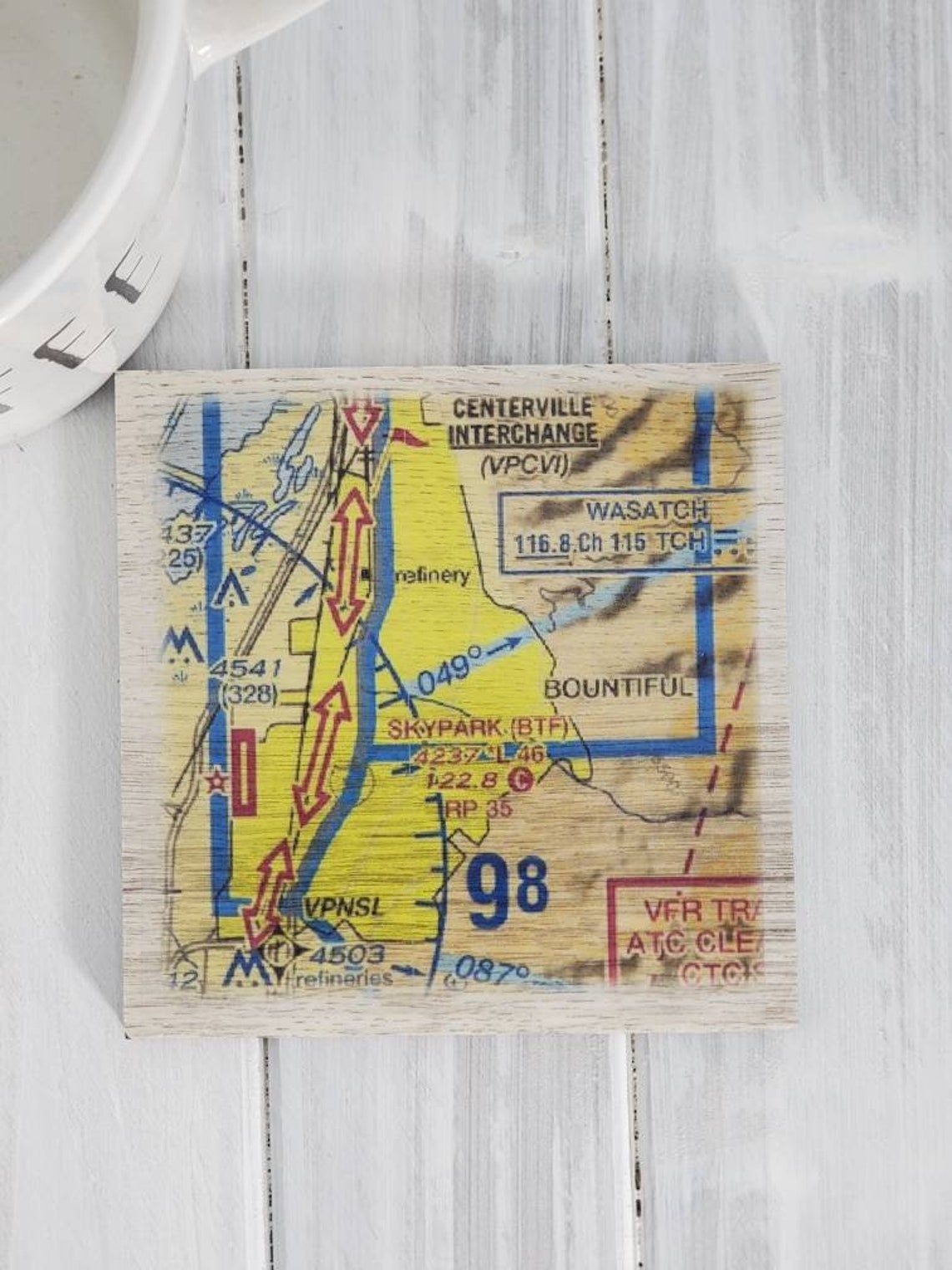 SLC Salt Lake City Aviation Chart Coasters Set of 4 VFR - Etsy