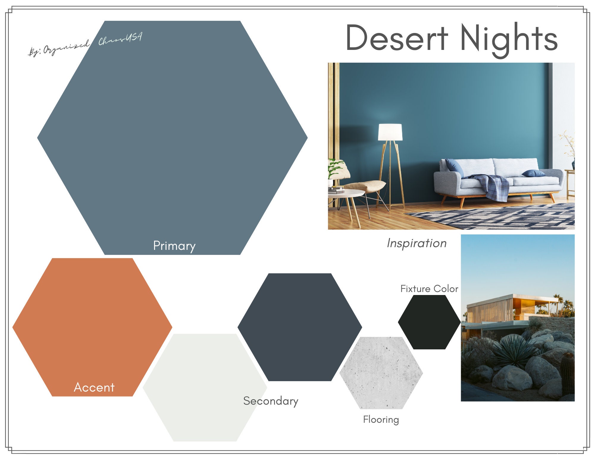 Home Color Palette Interior Design Benjamin Moore Blue | Etsy