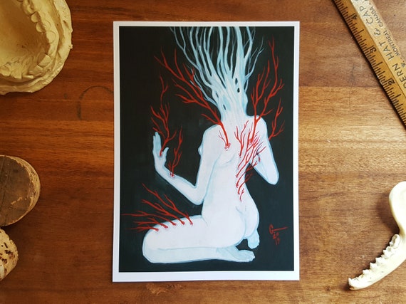 Red Veins / 5 x 7 matte fine art print / Strange / Surreal / | Etsy