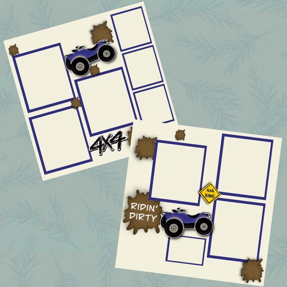 Fourwheelin ATV 2 Page Premade Scrapbook Layout Fully | Etsy