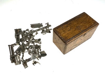 Vintage Wooden Singer Puzzle Box, Antique 1800's Oak Wood Box With ...