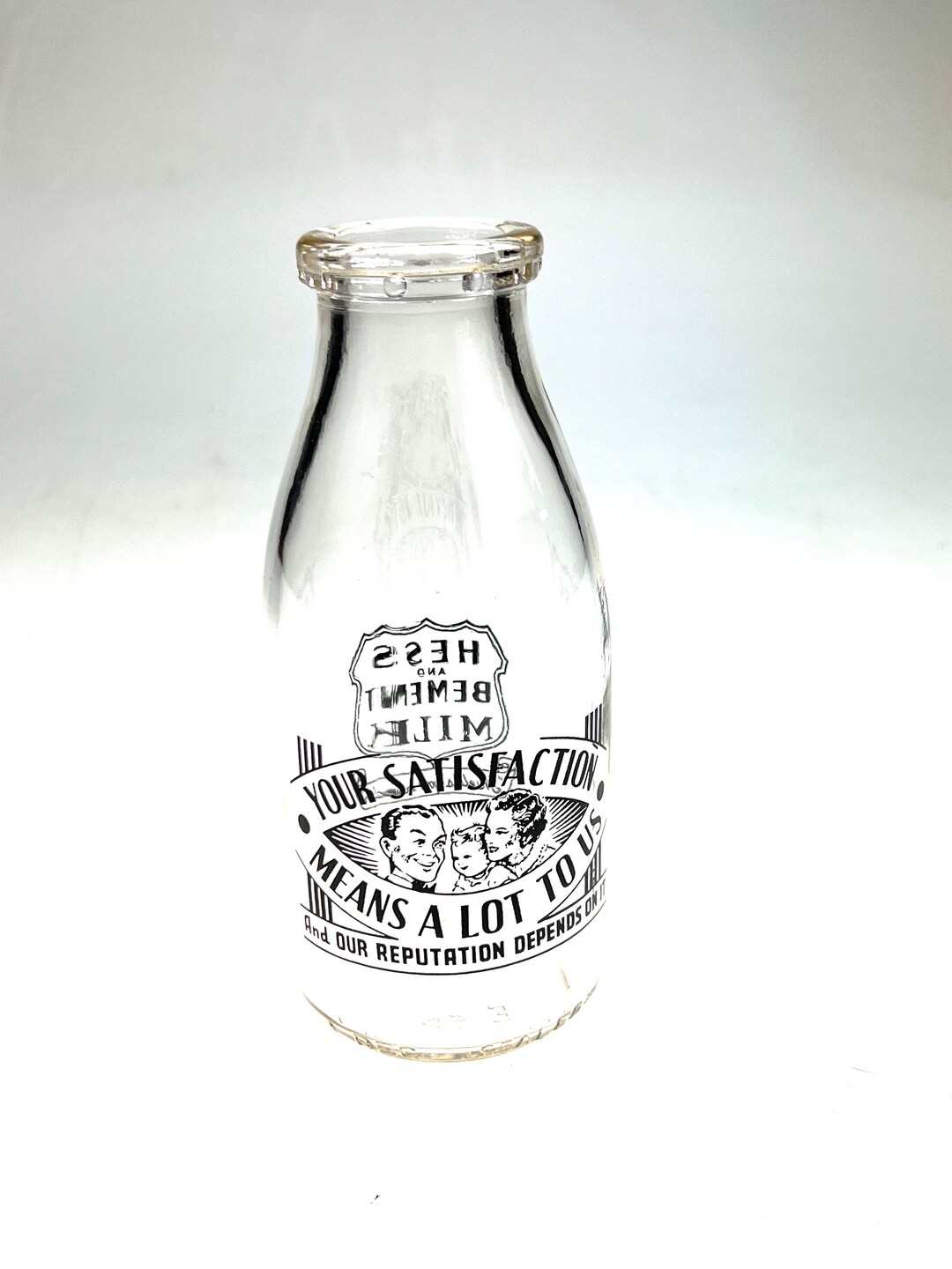 Vintage Hard-to-find 1958 Hess & Bement Dairy Pint Milk Bottle Buffalo ...