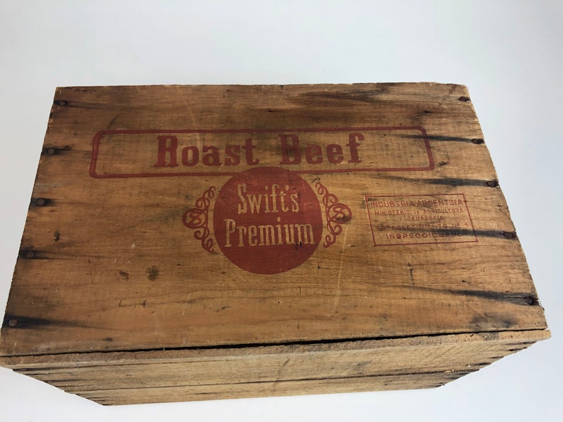 Vintage Swift's Premium Roast Beef Wooden Crate Box - Etsy