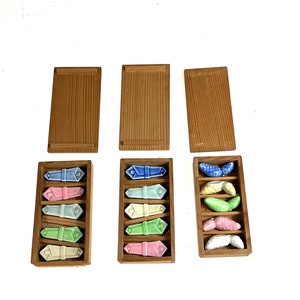 3 Sets Vintage Porcelain Chopstick Rests Holders With Wood Boxes - Etsy