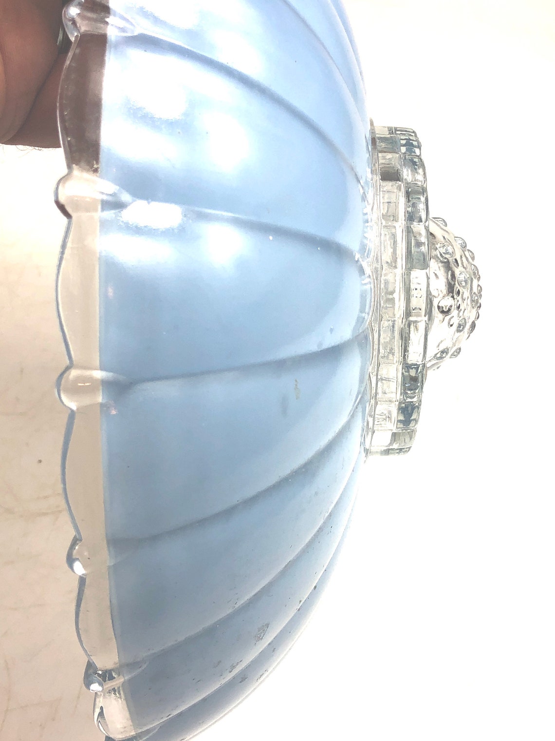 Beautiful Vintage 1930s 1940's Blue Glass 3 Pull Ceiling | Etsy