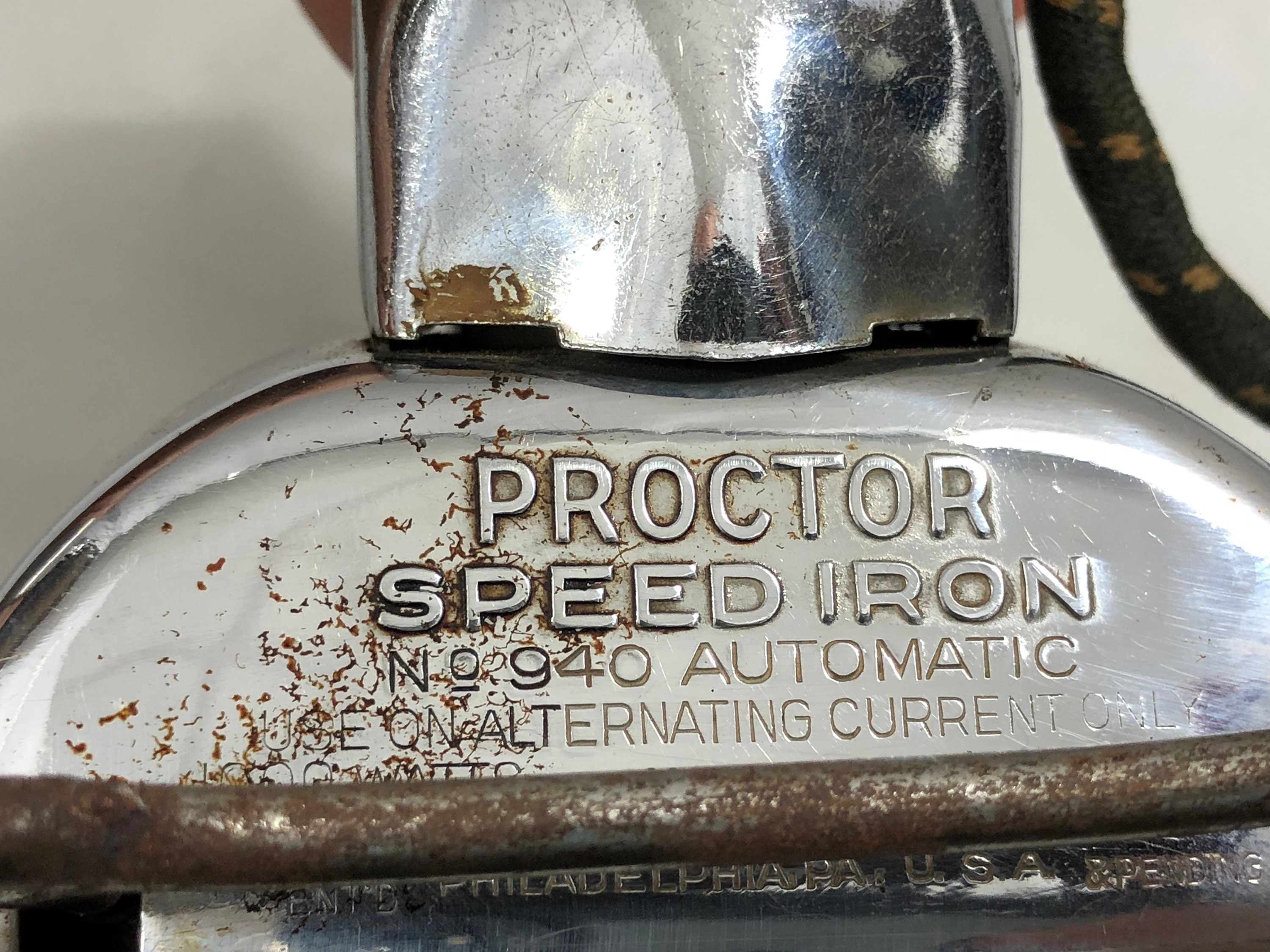 Vintage Proctor & Schwartz Electric Co. Proctor Speed Iron No. 940 ...