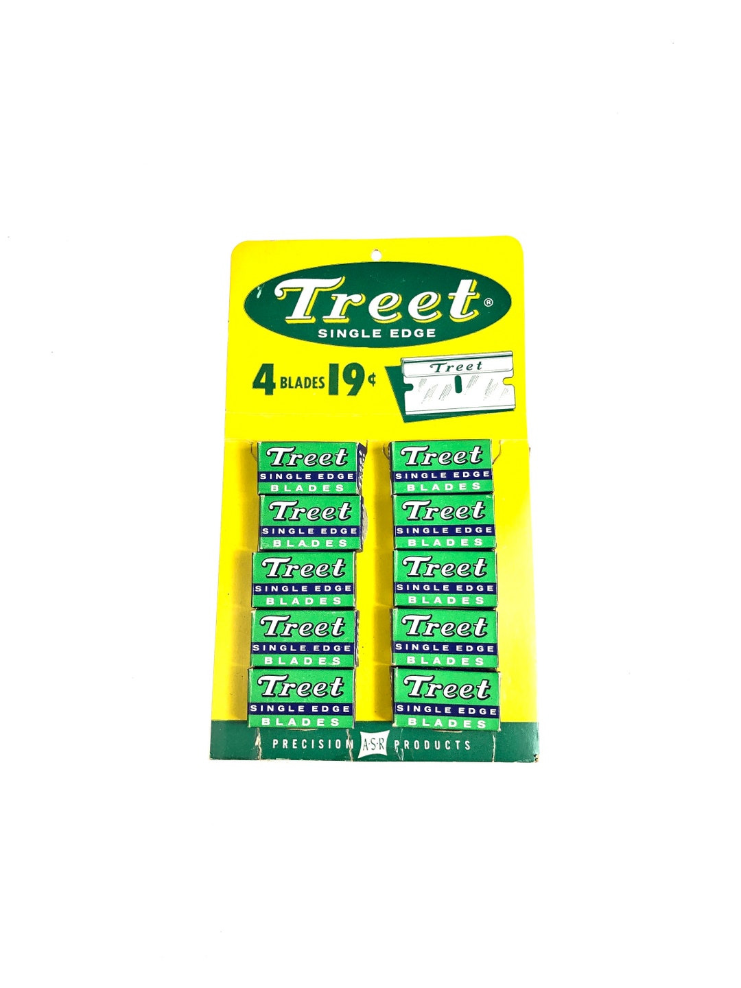Vintage (1960s? 1970s?) Treet Single Edge 4 Blades for 19c Store ...