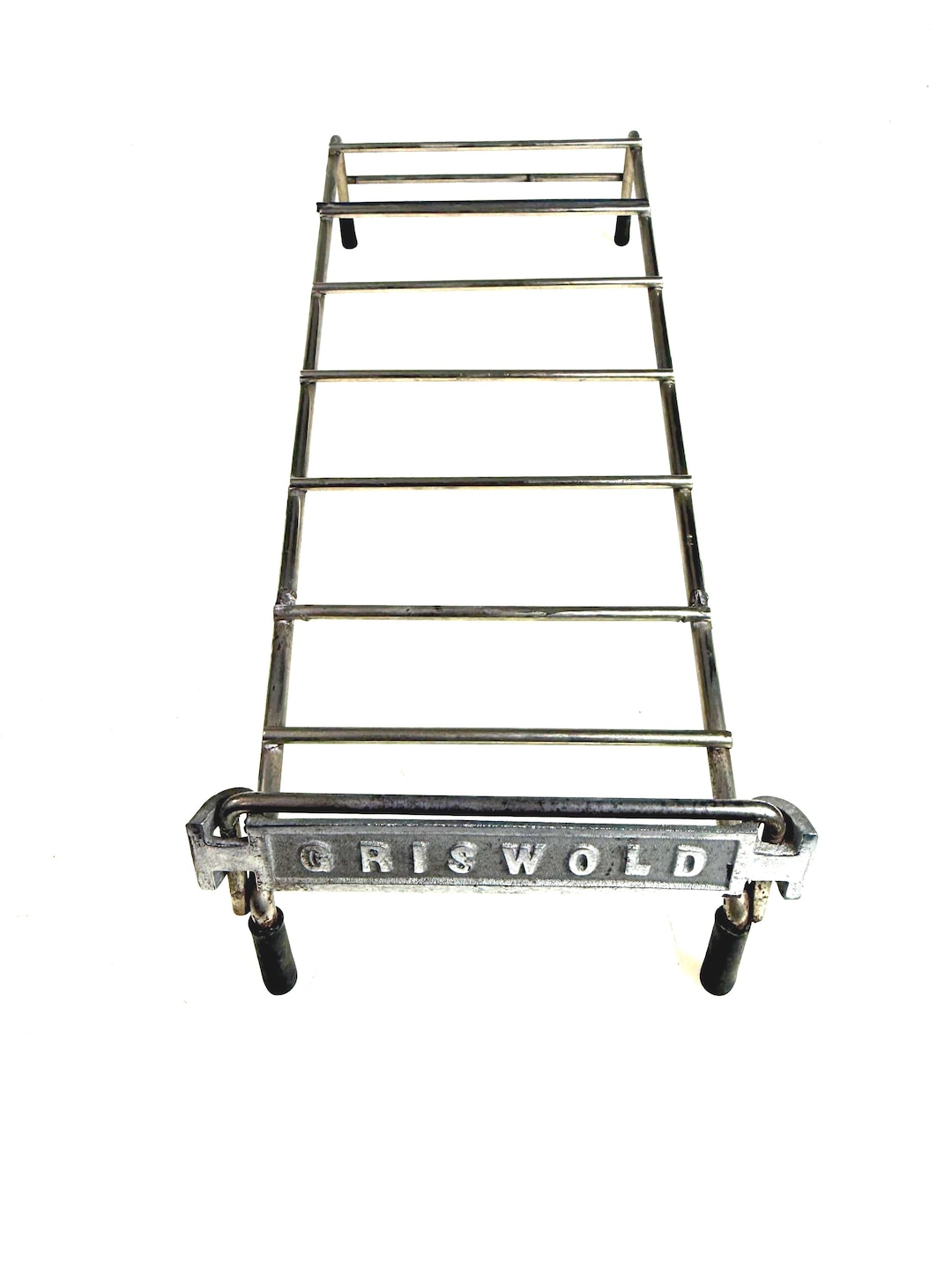Griswold Cast Iron Skillet Display Stand Chrome Rack 6 Pan Marked ...