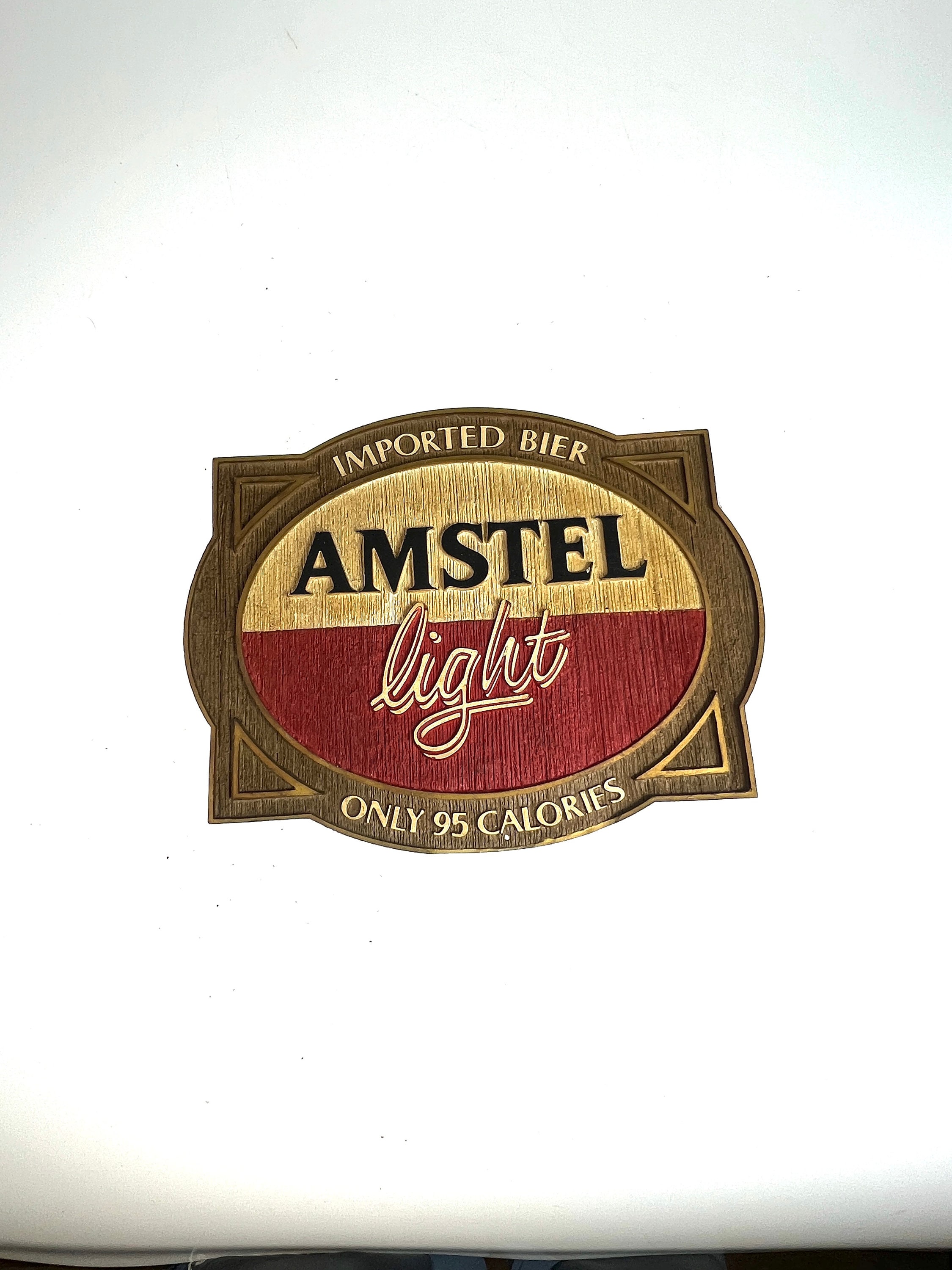 Vintage Amstel Light Only 95 Calories Plastic Beer Sign - FREE SHIPPING ...