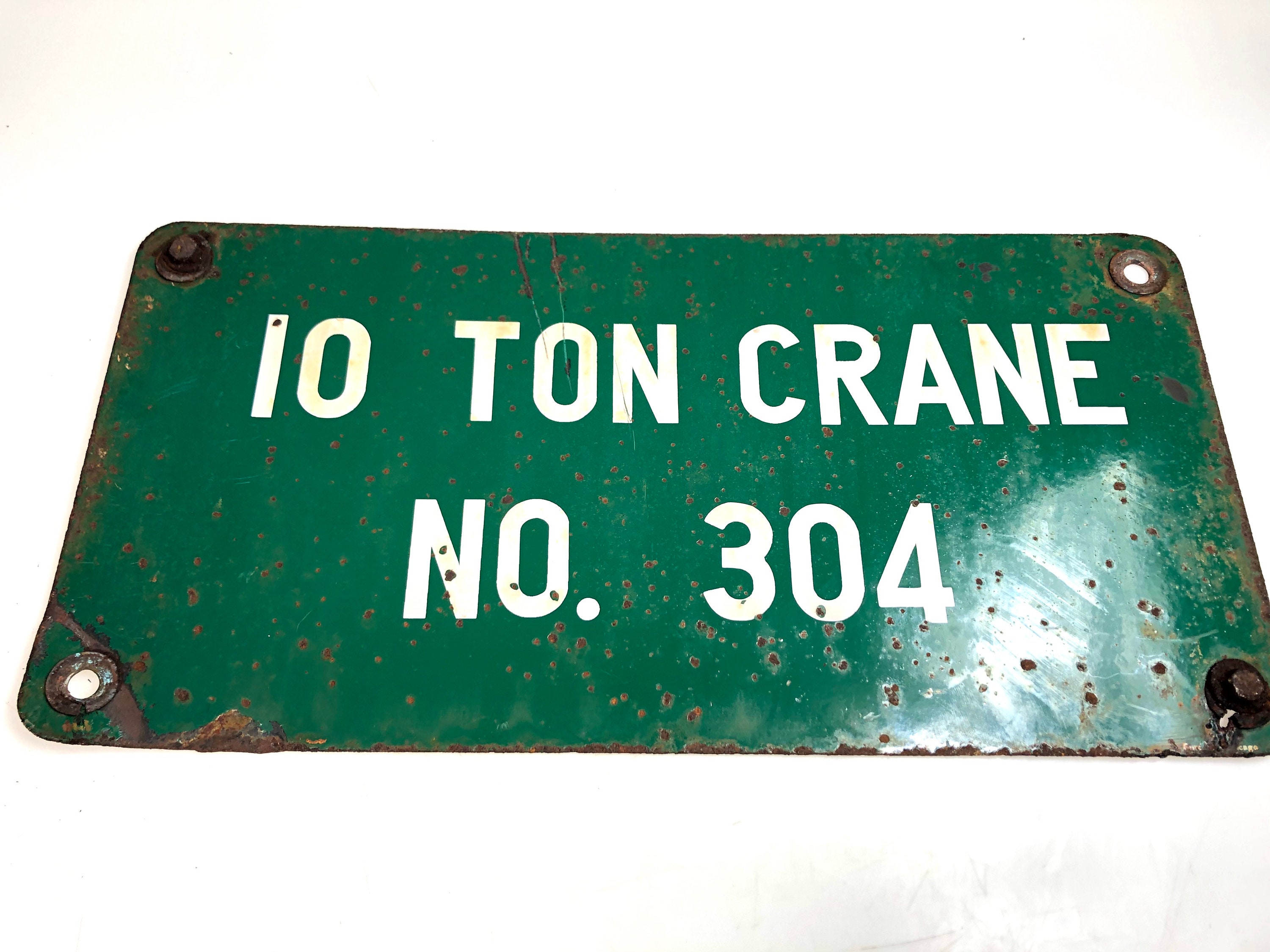 UNIQUE Industrial Porcelain Sign 10 Ton Crane From Johnstown | Etsy