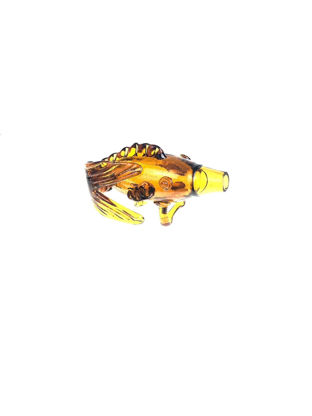 UNIQUE Vintage Amber Crackle Glass Fish Decanter Bottle - Etsy