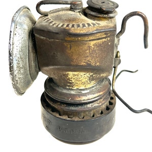 Antique Miners JUSTRITE STREAMLINED CARBIDE Lamp With Air Cooled Grip ...