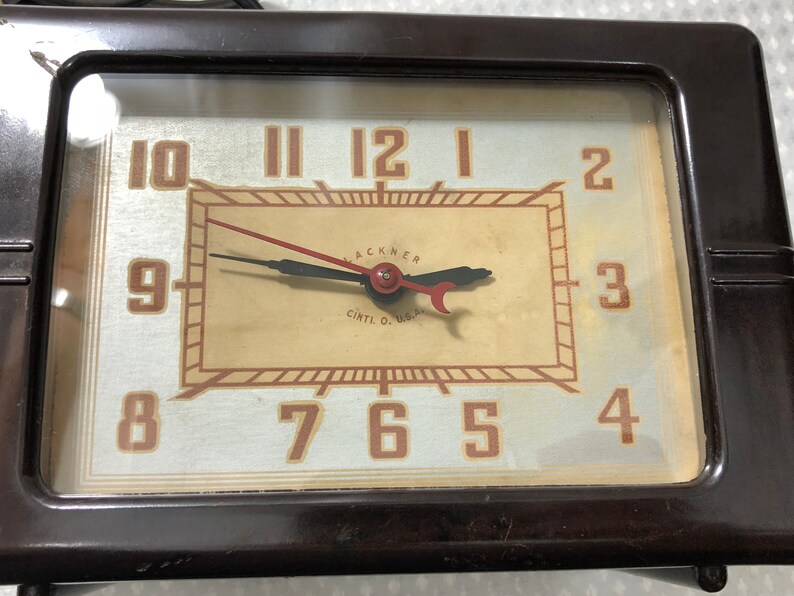 Vintage 1930's Brown Bakelite Lackner Electric Clock | Etsy