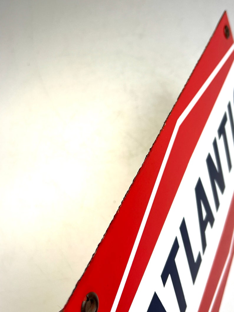 MINT 1950s Atlantic Gas Porcelain Pump Plate Gas Oil Sign - Etsy