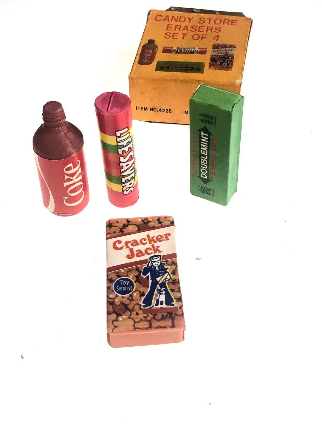 RARE 1970s Candy Store Erasers Set of 4 No. 4228 - FREE SHIPPING!! - Etsy