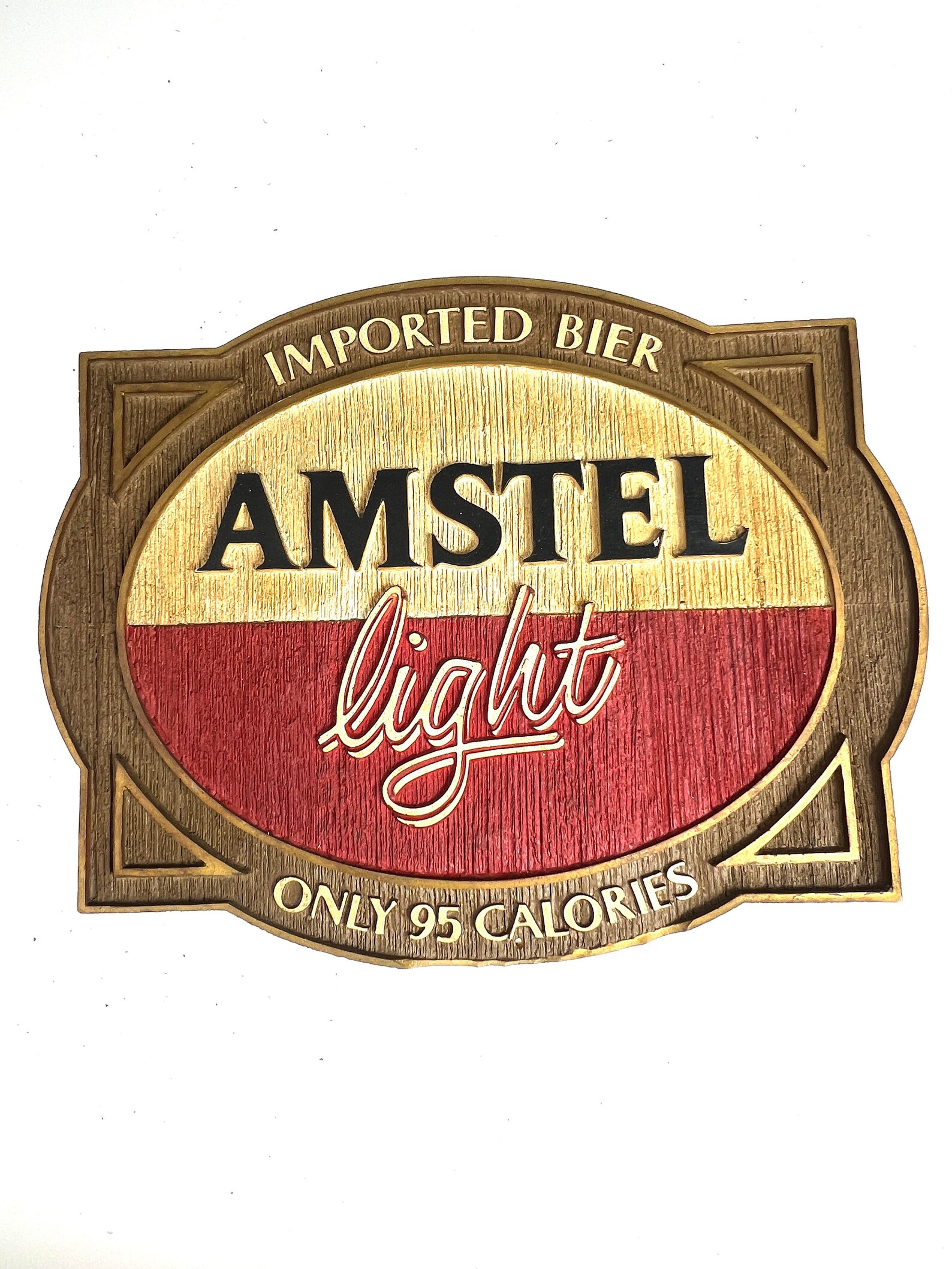 Vintage Amstel Light Only 95 Calories Plastic Beer Sign - FREE SHIPPING ...