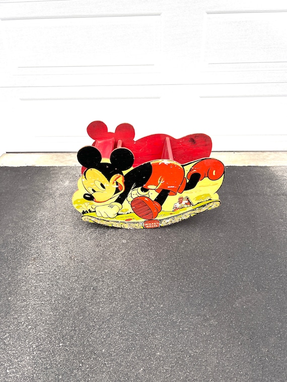 RARE 1940's Disney Mickey Mouse Wood Rocker Rocking Toy | Etsy