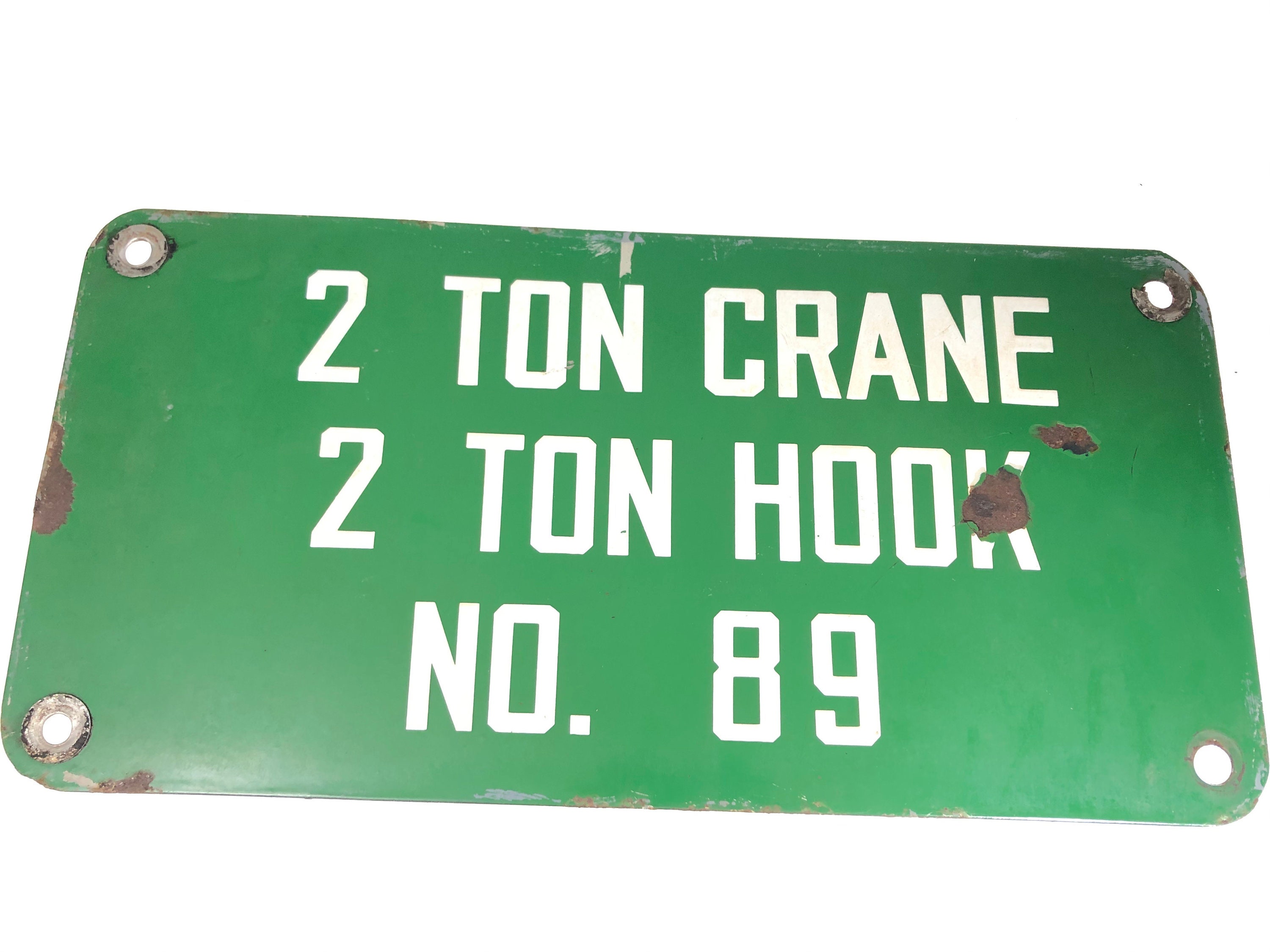 UNIQUE Industrial Porcelain Sign 2 Ton Crane Hook From - Etsy
