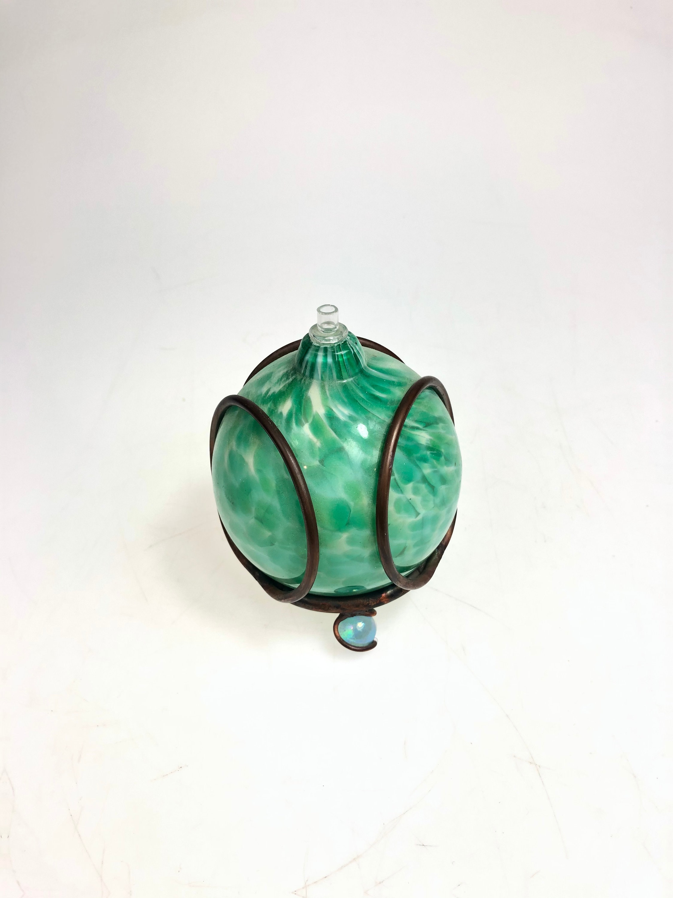 Unique Green Glass Ball Oil Lamp in Stand - FREE SHIPPING!! - Etsy