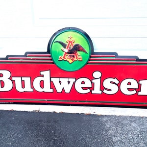 Vintage 1994 Budweiser Large Metal Tin Sign - 5 Feet Wide! - Etsy