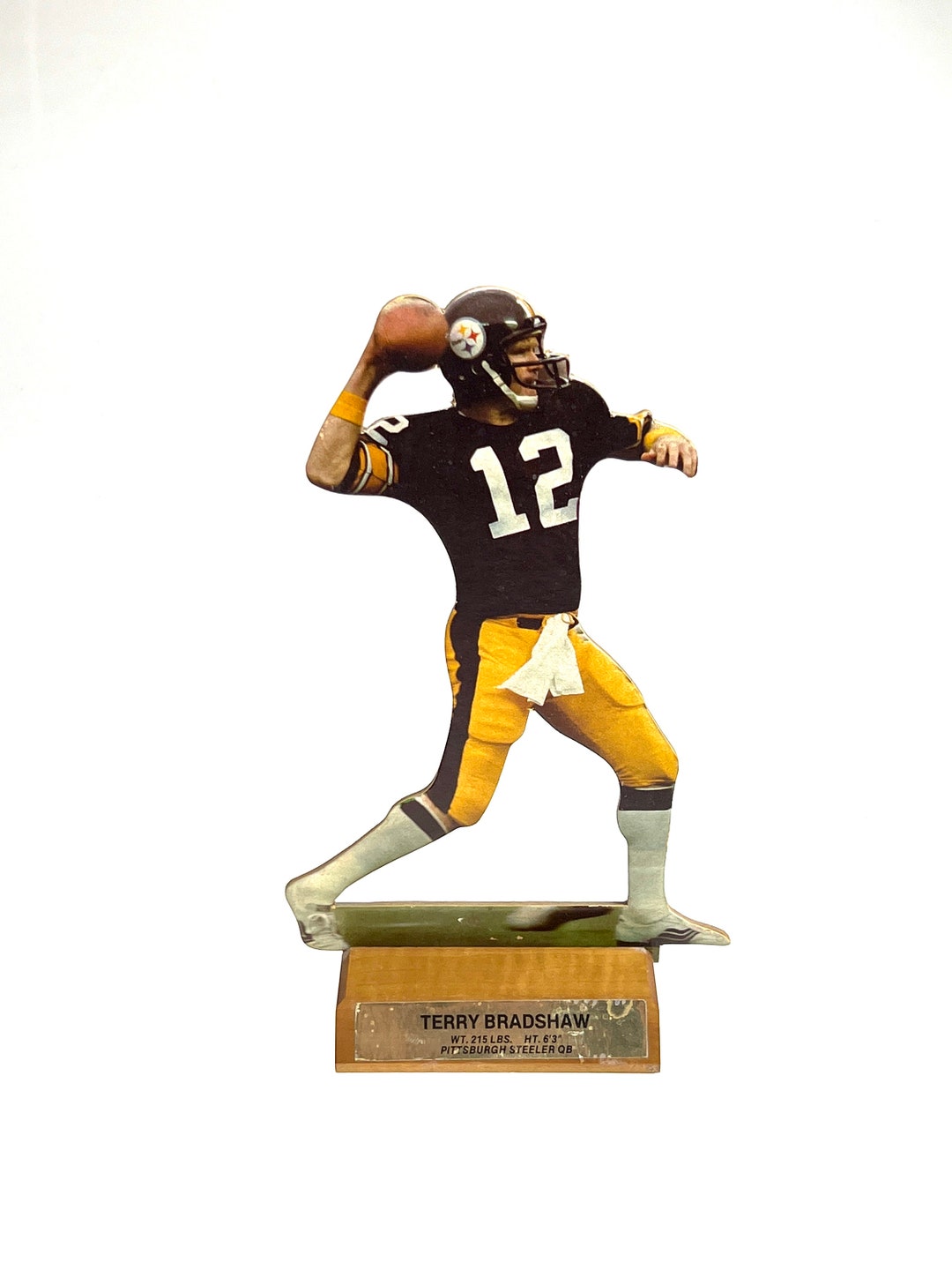 Potentially RARE? Cardboard Terry Bradshaw Steelers Figurine on Wood ...