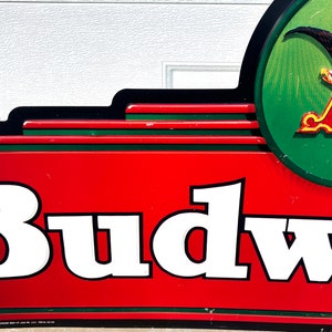 Vintage 1994 Budweiser Large Metal Tin Sign - 5 Feet Wide! - Etsy