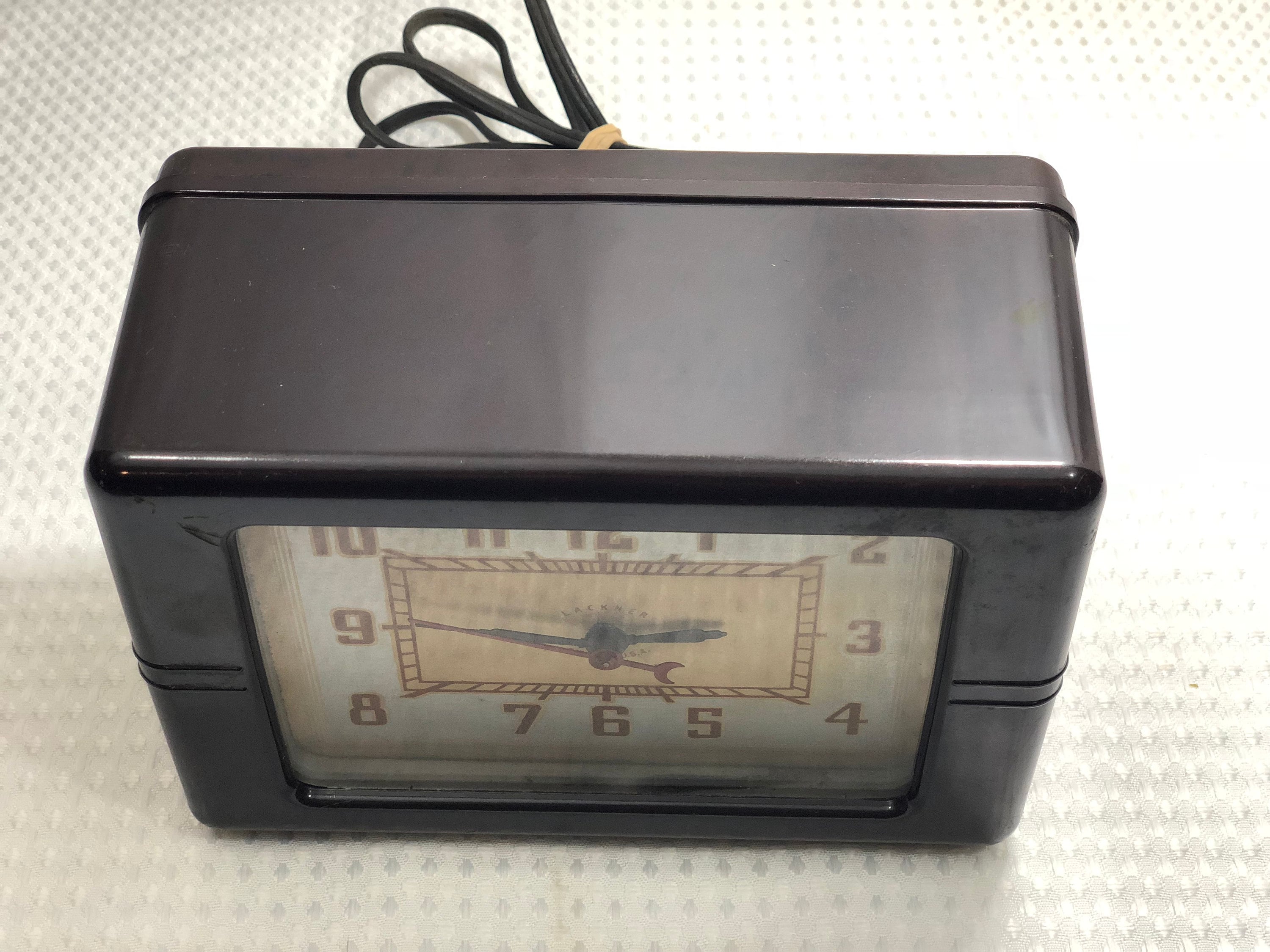 Vintage 1930's Brown Bakelite Lackner Electric Clock - Etsy