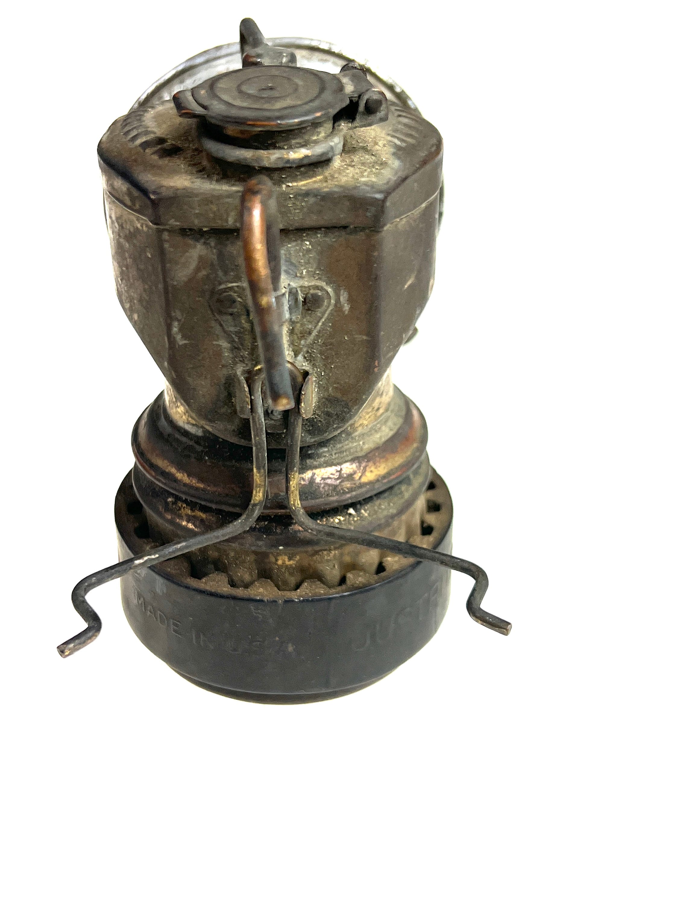 Antique Miners JUSTRITE STREAMLINED CARBIDE Lamp With Air Cooled Grip ...