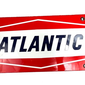 MINT 1950s Atlantic Gas Porcelain Pump Plate Gas Oil Sign - Etsy