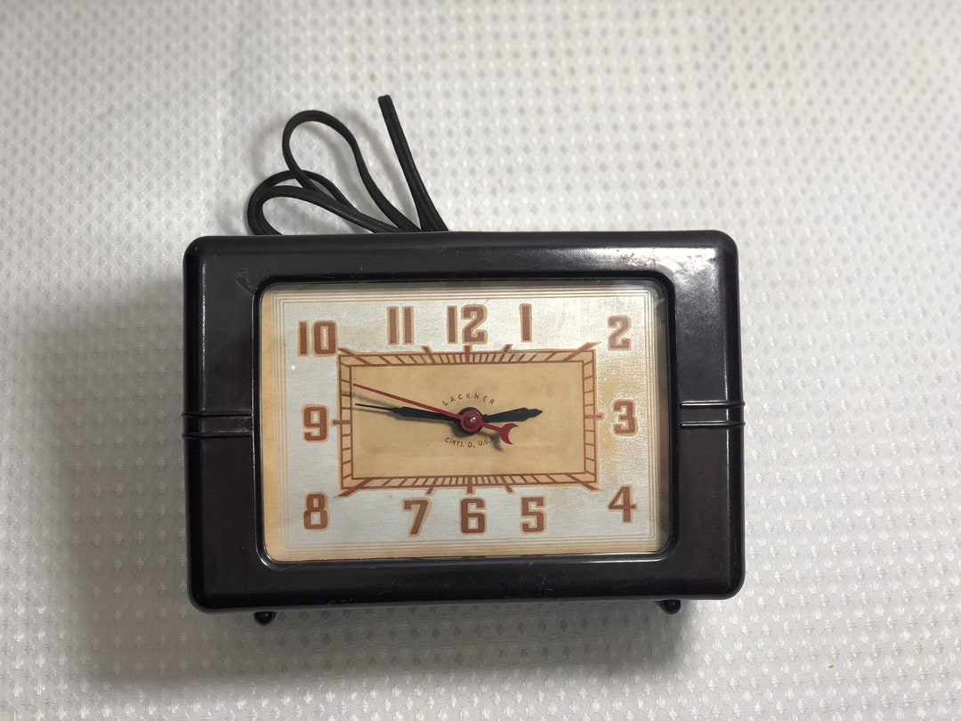Vintage 1930's Brown Bakelite Lackner Electric Clock - NICE, Working ...