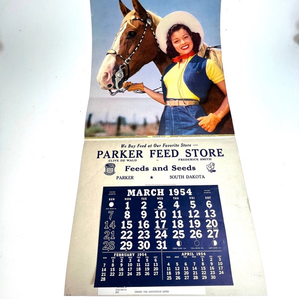 1954 Calendar - Etsy