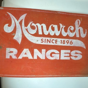 RARE!! Vintage Large Monarch Range Since 1896 Sign - 38" X 24" - Etsy