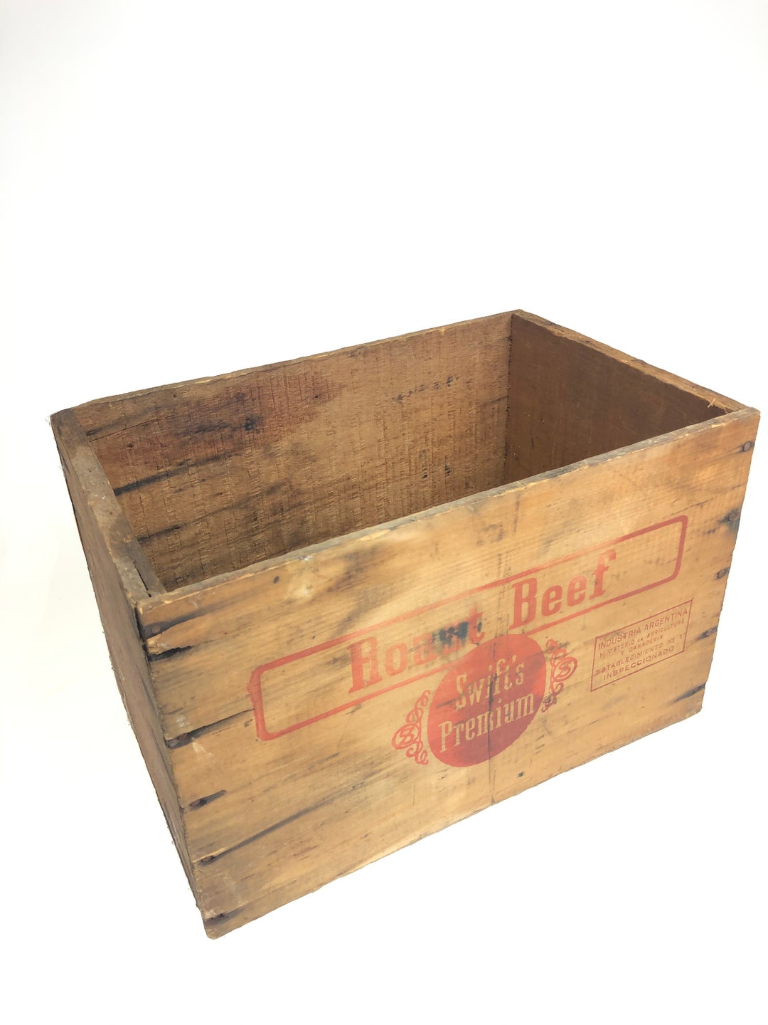 Vintage Swift's Premium Roast Beef Wooden Crate Box Argentina - 13-1/4 ...