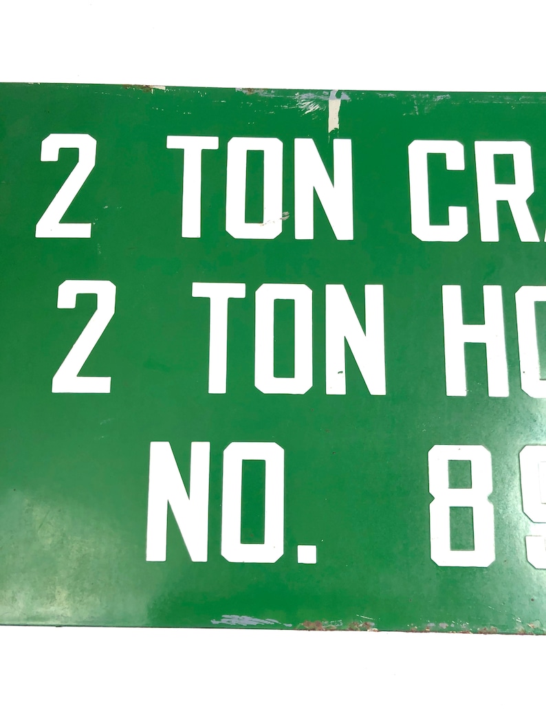 UNIQUE Industrial Porcelain Sign 2 Ton Crane Hook From - Etsy
