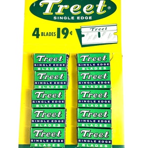 Vintage (1960s? 1970s?) Treet Single Edge 4 Blades for 19c Store ...