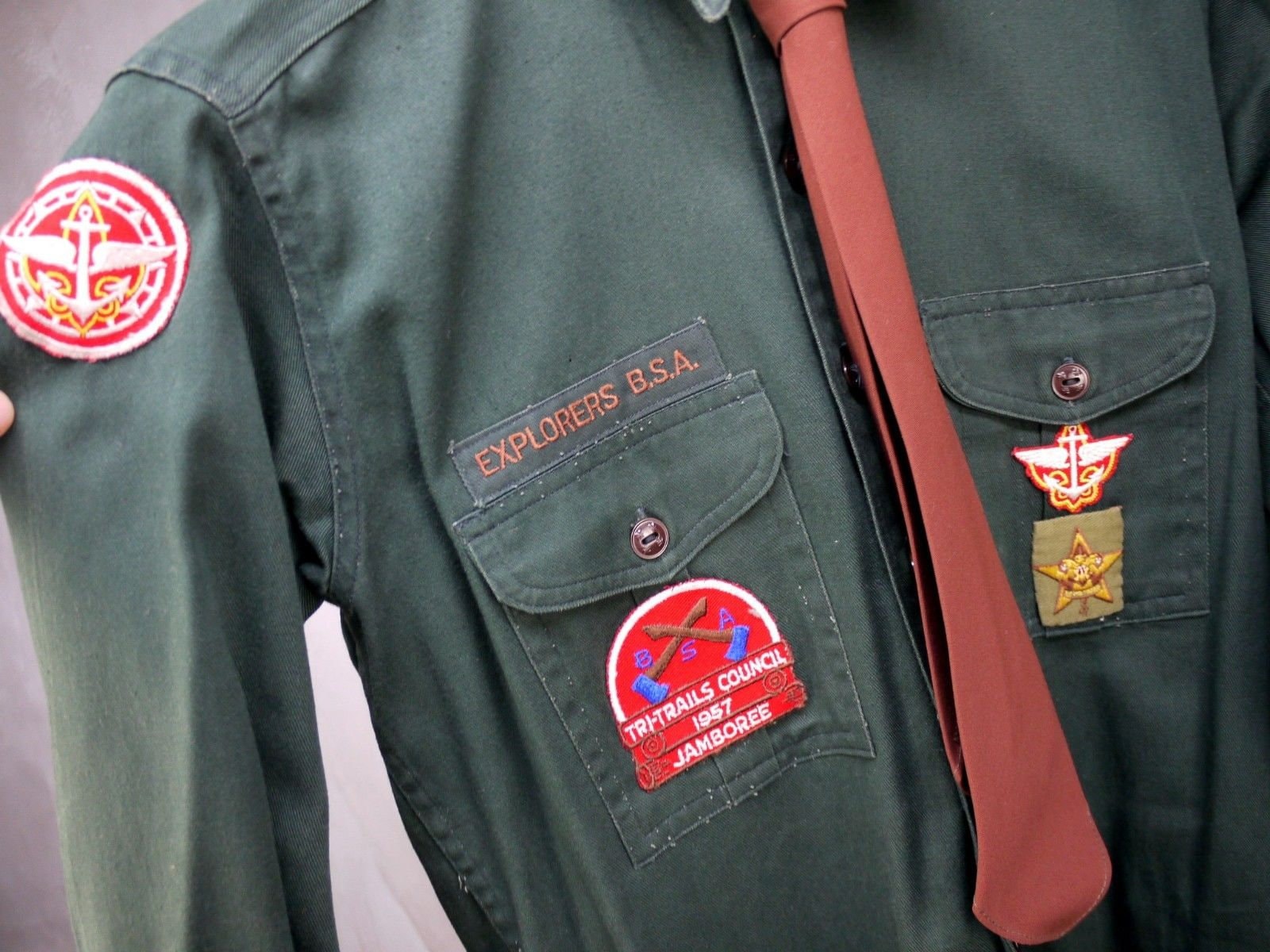 ¡Excepcional! 1950's Explorers Boy Scout BSA Camisa, Pantalones ...